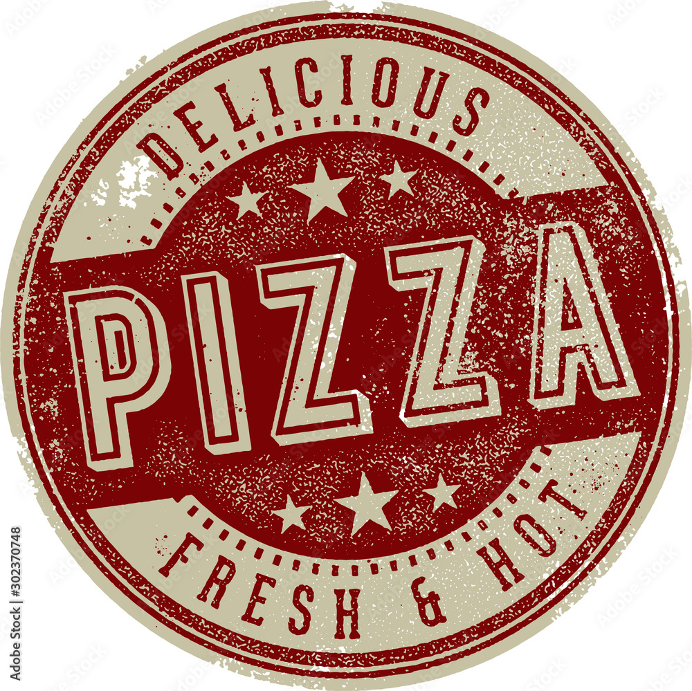 Vintage Pizza Rubber Stamp for Pizzeria Menu Design or Signage Stock ...