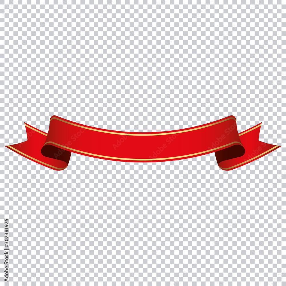red ribbon banner on transparent background Stock Vector | Adobe Stock