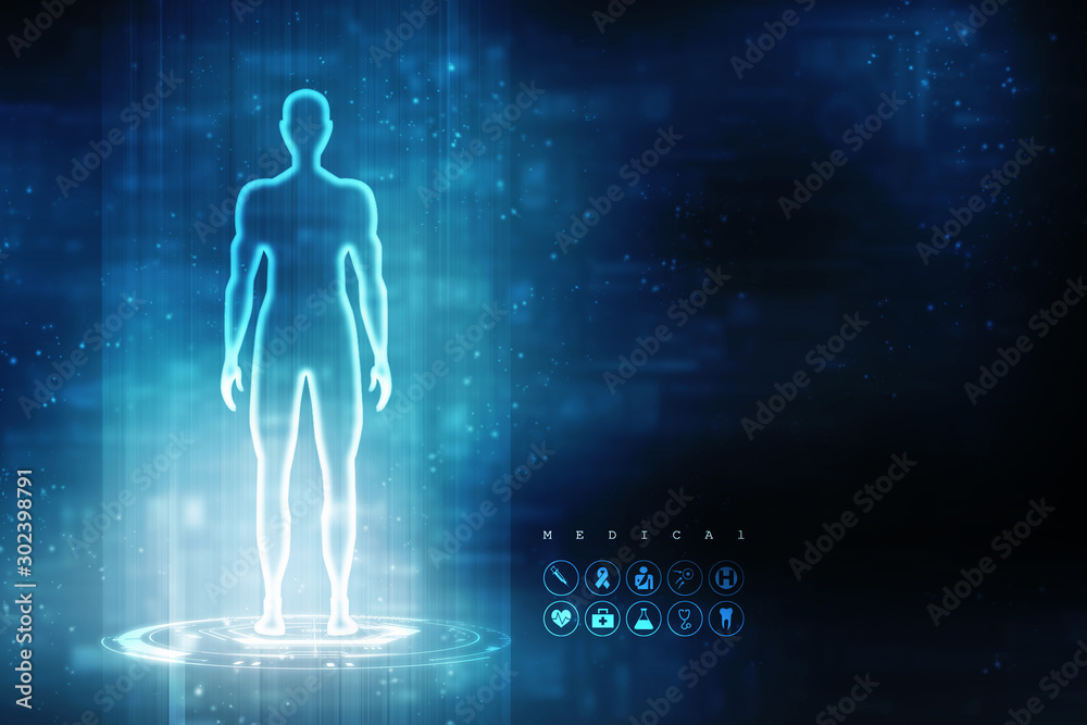 2d illustration Human Male Muscle Body Stock Illustration | Adobe Stock