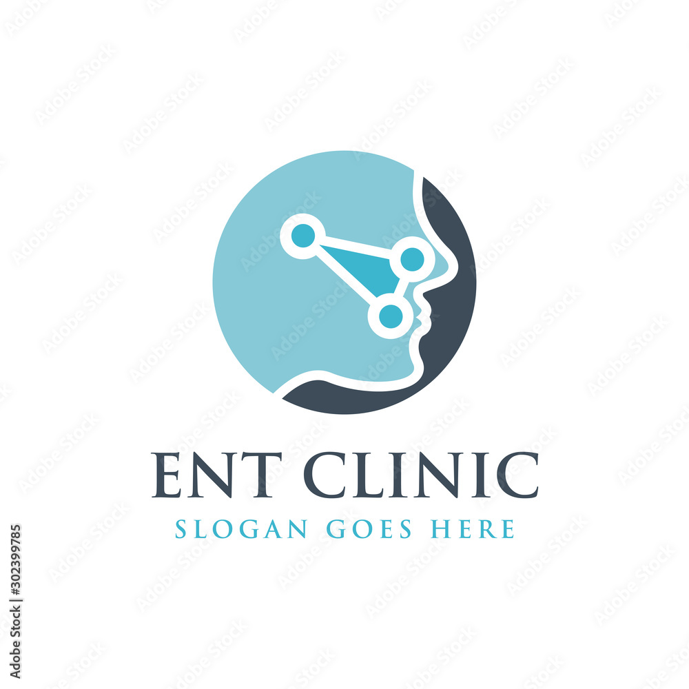 ENT Ear nose throat clinic logo icon vector Stock Vector | Adobe Stock