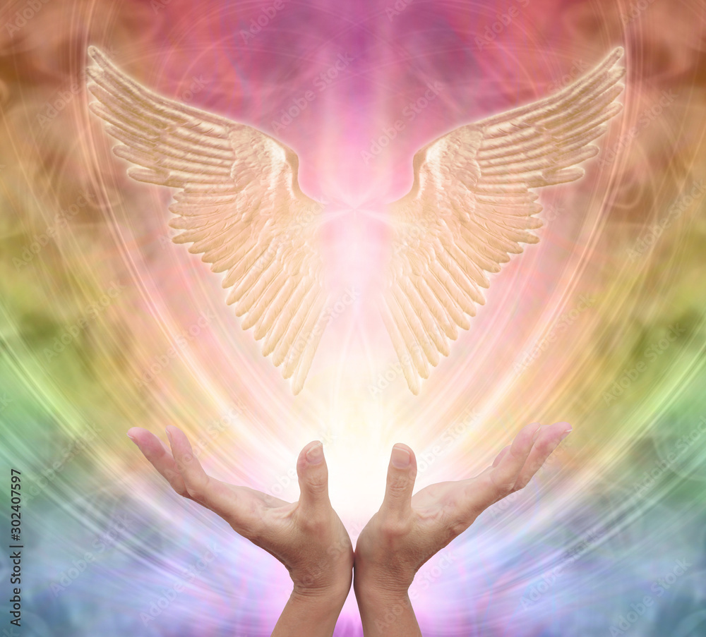 Seeking help and guidance from your Guardian Angel - female hands ...