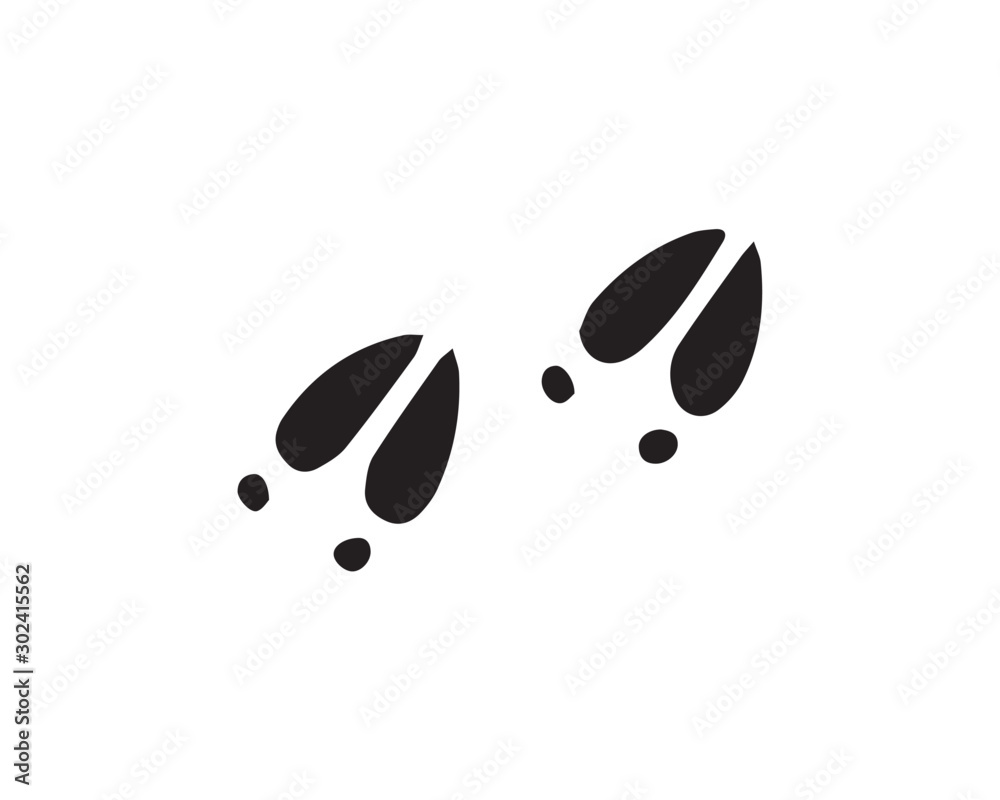 Deer and moose tracks black silhouette. Vector animals footprint set ...