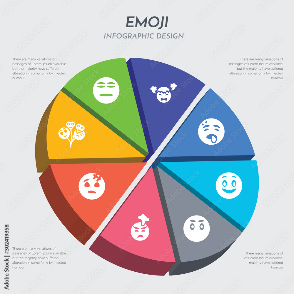 emoji concept 3d chart infographics design included emoji emoji, with ...
