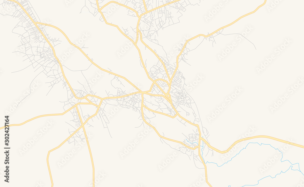 Printable street map of Okene, Nigeria Stock Vector | Adobe Stock