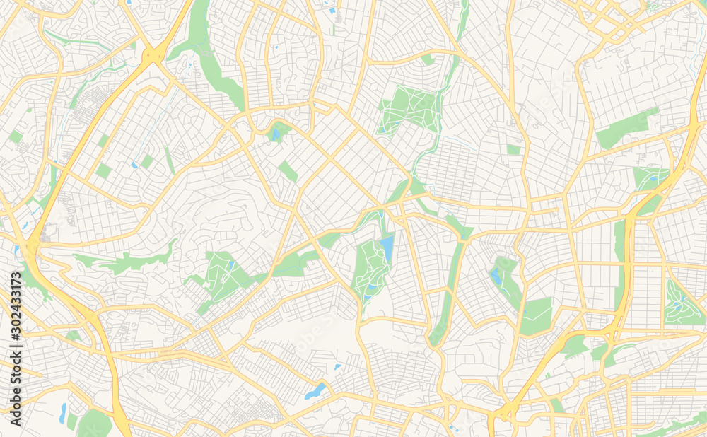 Naklejka printable street map of Randburg, South Africa #302433173 ...