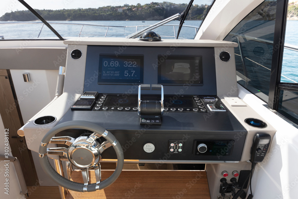 luxury motor yacht cockpit view Stock Photo | Adobe Stock luxury motor yacht cockpit view Stock Photo | Adobe Stock