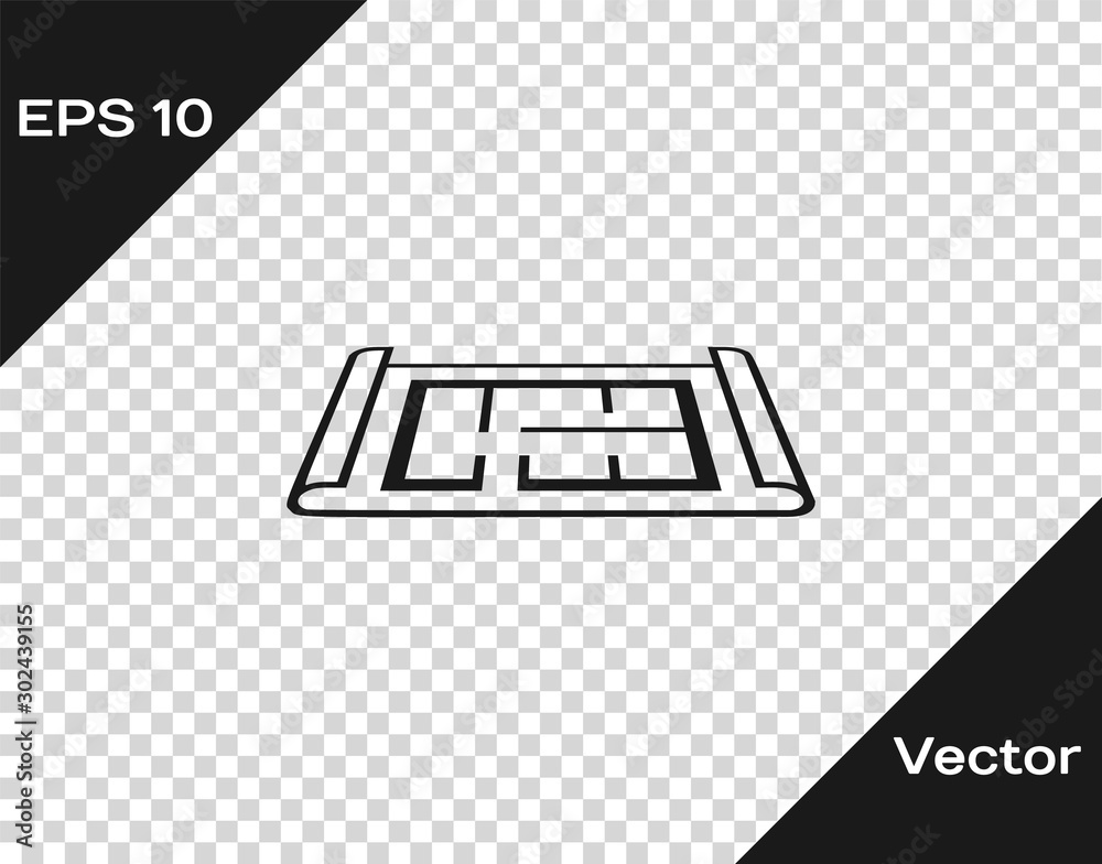 Grey House plan icon isolated on transparent background. Vector ...