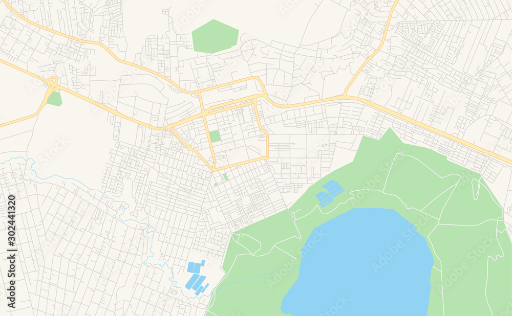 Printable street map of Nakuru, Kenya Stock Vector | Adobe Stock