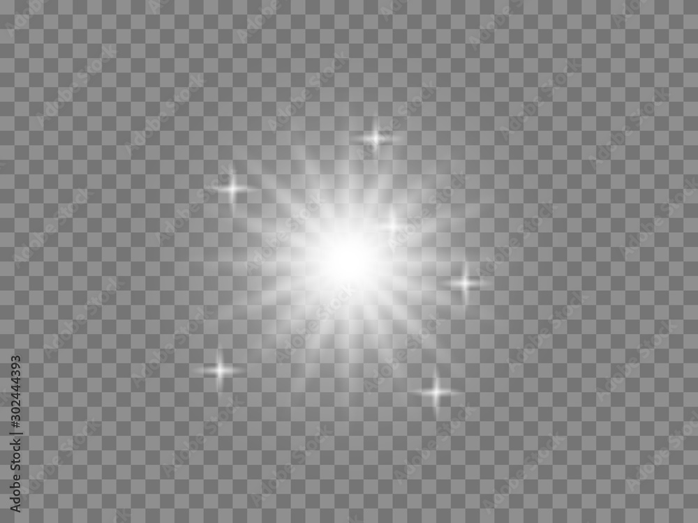 Transparent white light effect. Stock vector illustration of burst ...