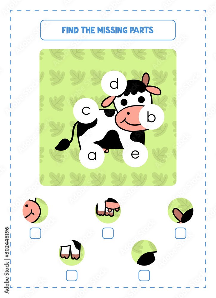 Find the Missing Parts Game. Educational exercises for kids. Worksheets ...