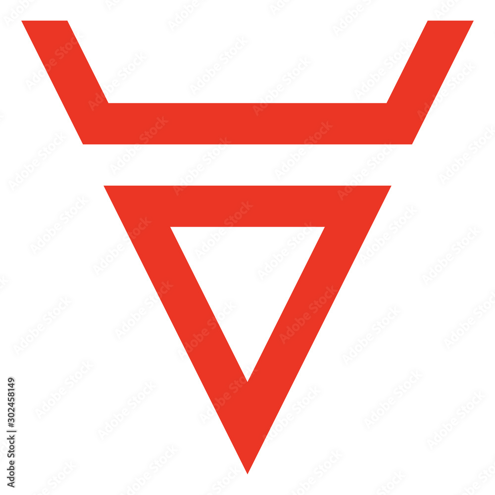 Symbol of Veles, god of animals. Vector ancient slavic pagan sign. Red ...