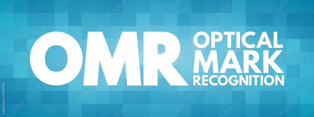 OMR - Optical Mark Recognition acronym, technology concept background ...