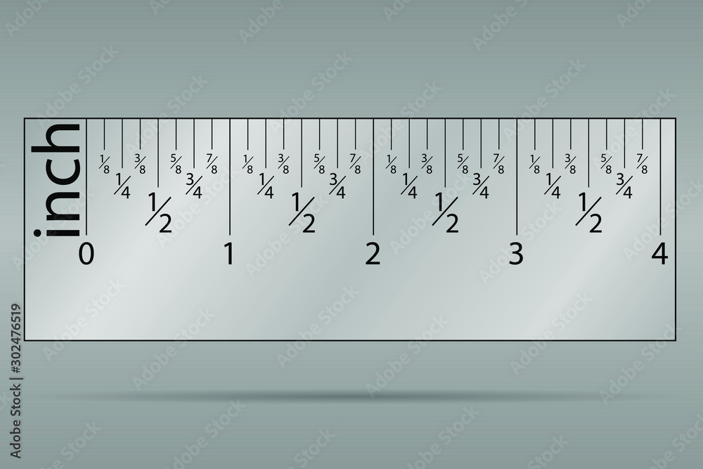 Original Inches, Inch Ruler. Measuring tool, Graduation grid, flat ...
