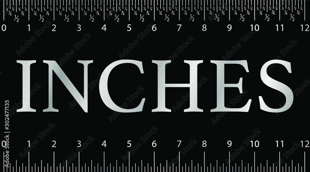 Original Inches, Inch Ruler. Measuring tool, Graduation grid, flat ...