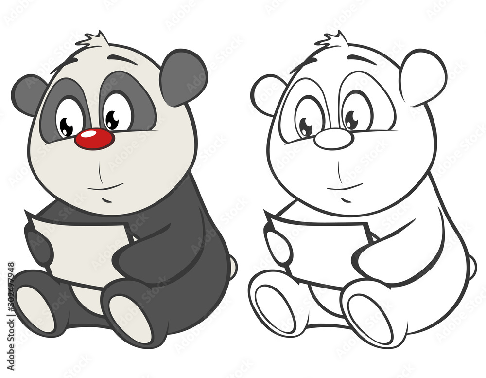 Vector Illustration of a Cute Cartoon Character Panda for you Design ...