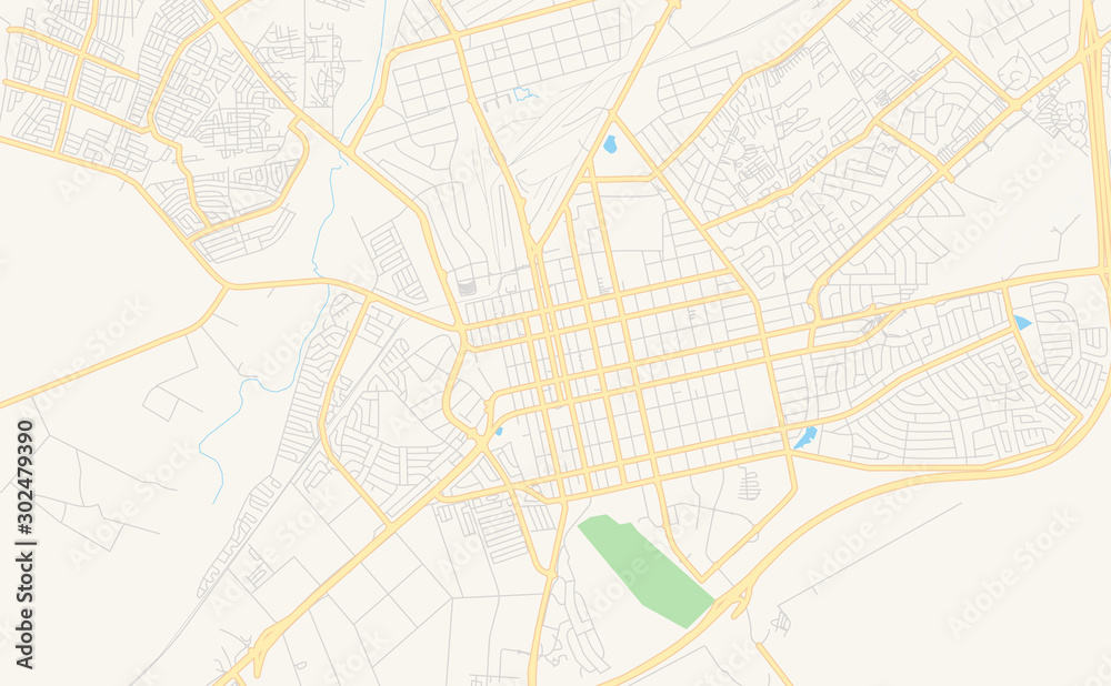 Printable street map of Polokwane, South Africa Stock Vector | Adobe Stock