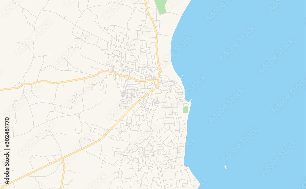 Printable street map of Malindi, Kenya Stock Vector | Adobe Stock