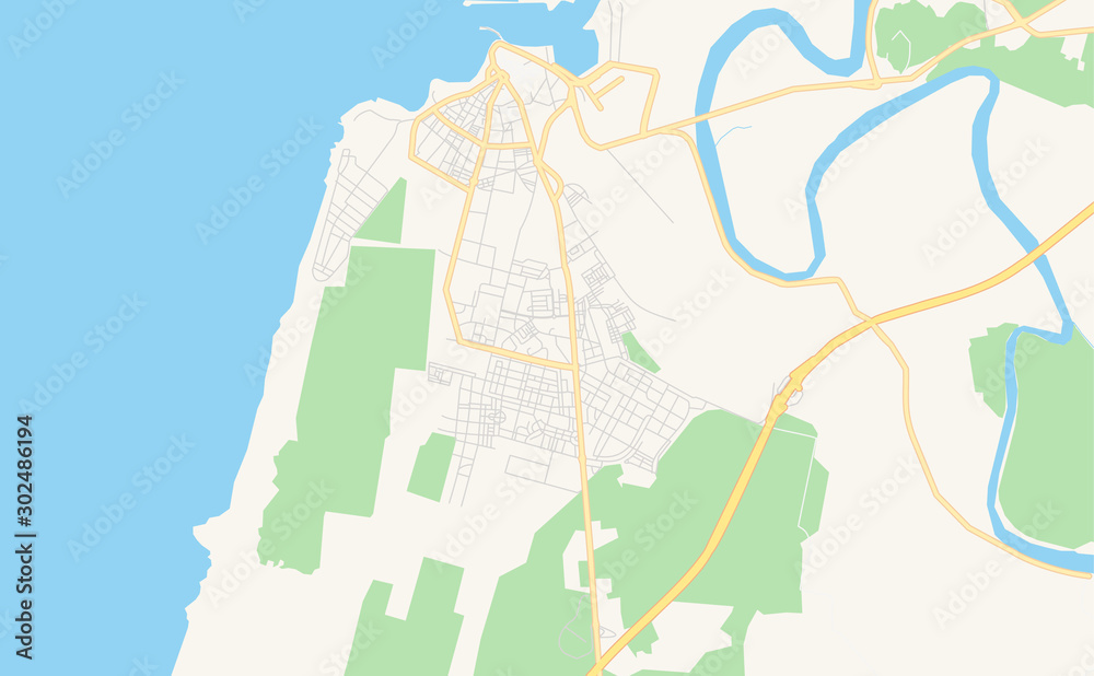 Printable street map of Larache, Morocco Stock Vector | Adobe Stock