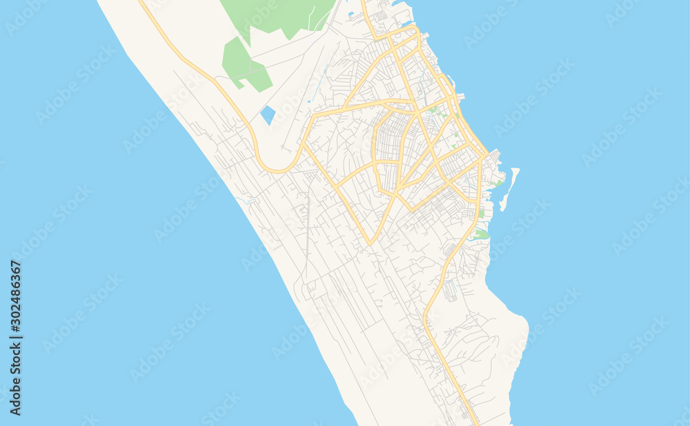 Printable street map of Port-Gentil, Gabon Stock Vector | Adobe Stock