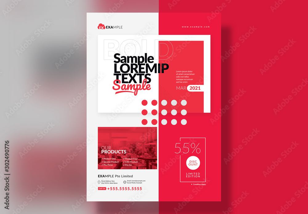 Corporate Red Event Flyer Layout Stock Template | Adobe Stock