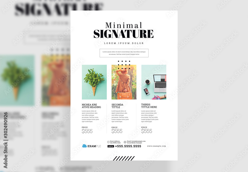 White Event Poster Layout Stock Template | Adobe Stock