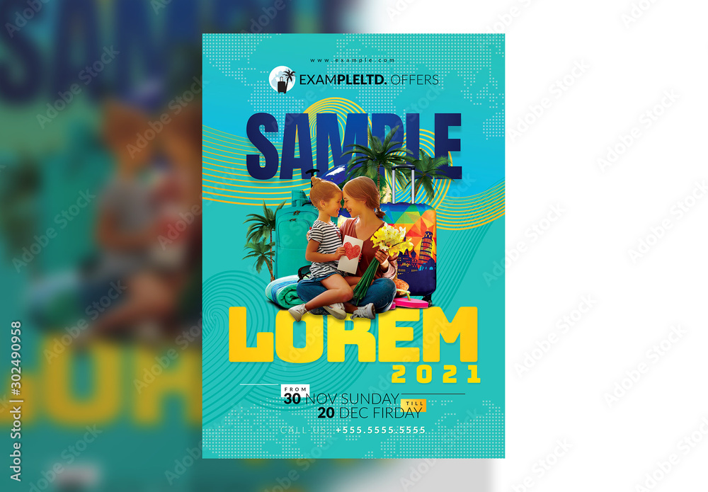 Teal Event Flyer Layout Stock Template | Adobe Stock