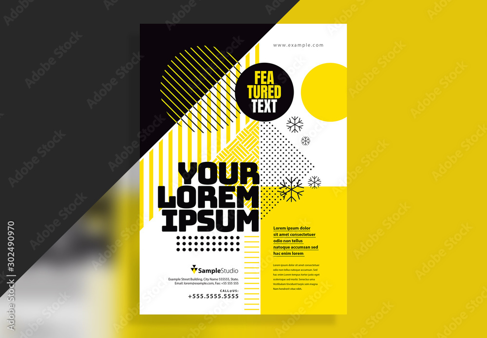 Yellow and Black Event Poster Layout Stock Template | Adobe Stock