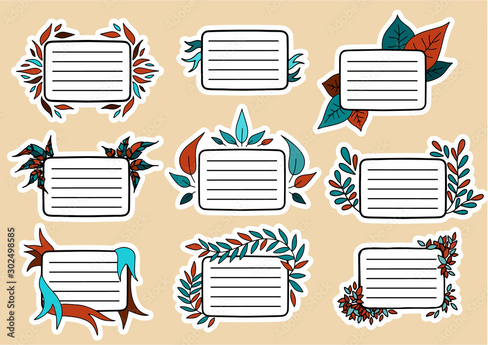 Set of Cute Hand drawn Doodle Banners and Ribbons isolated on white ...