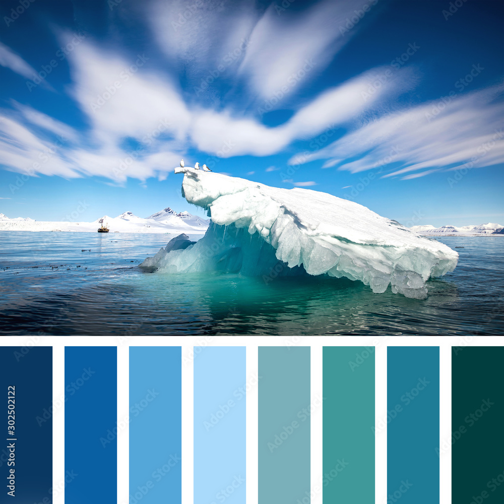Iceberg in Svalbard colour palette Stock Photo | Adobe Stock