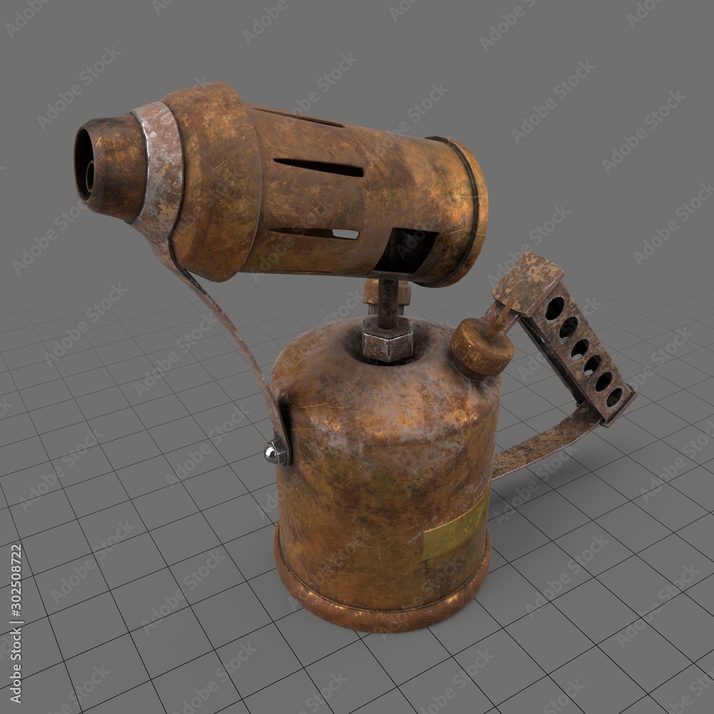 Rusty blow torch Stock 3D asset | Adobe Stock