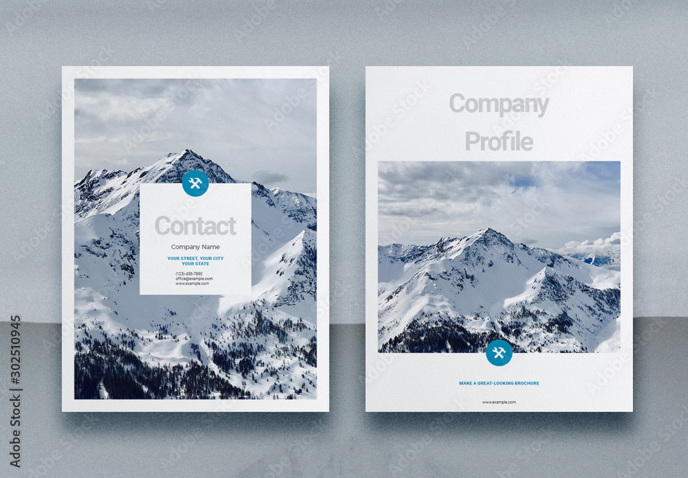 Blue Company Profile Layout Stock Template | Adobe Stock