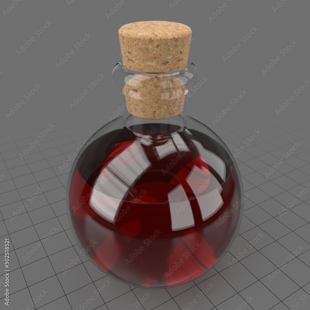 Spherical potion flask Stock 3D asset | Adobe Stock