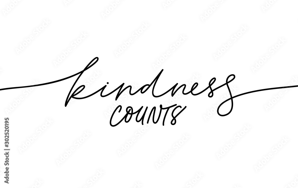 Kindness counts hand written monocolor lettering. Handwritten ...