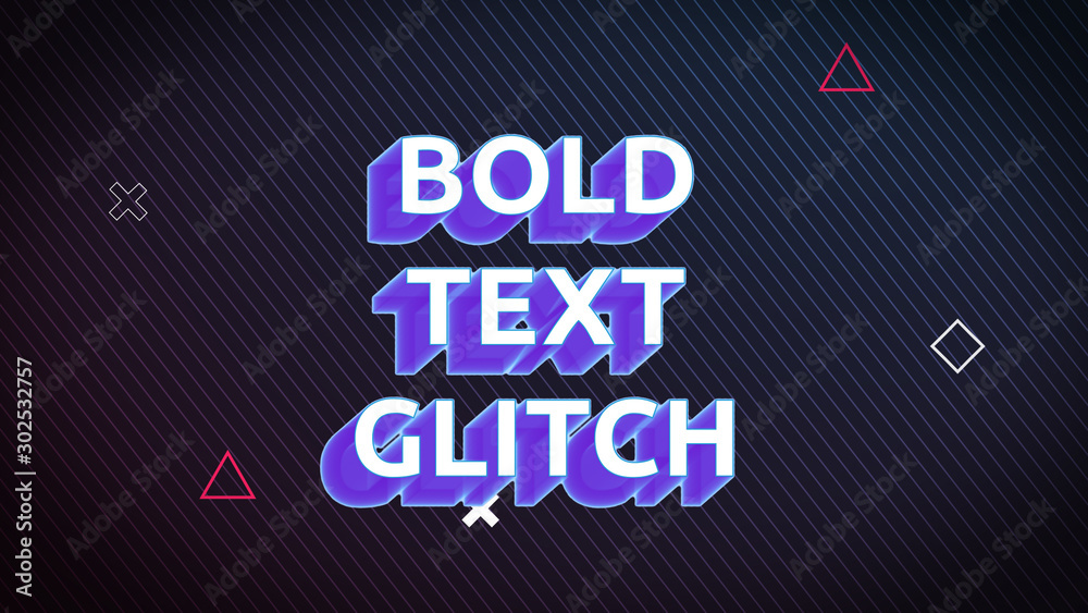 Bold Text Glitch Stock Template | Adobe Stock
