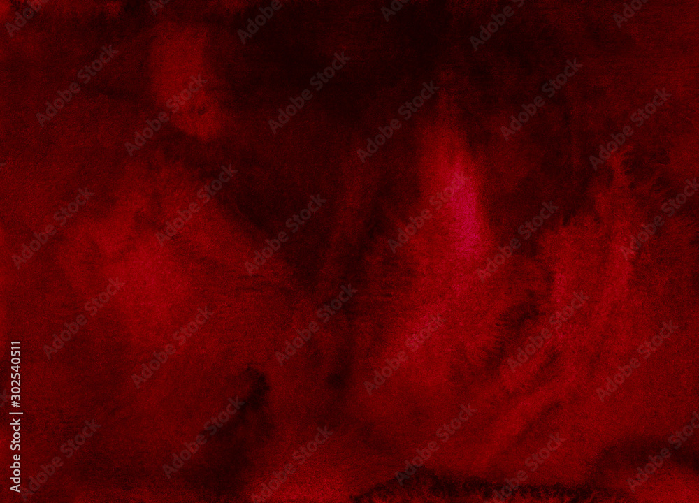 Watercolor deep red texture background hand painted. Watercolour dark ...