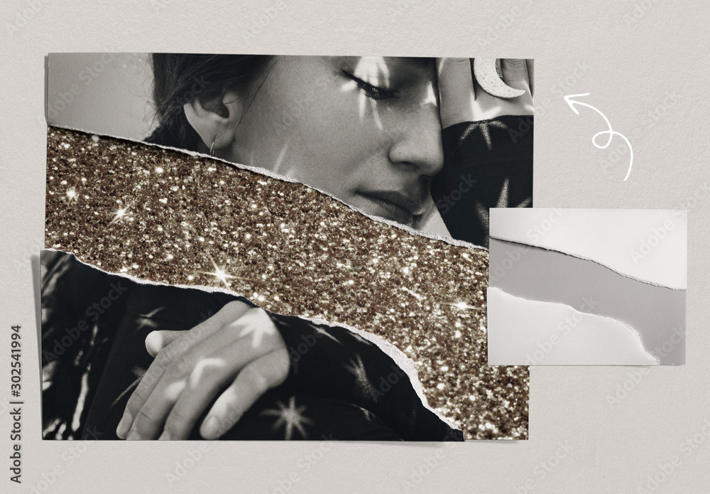 Ripped Paper Photo Collage Mockup Stock Template | Adobe Stock