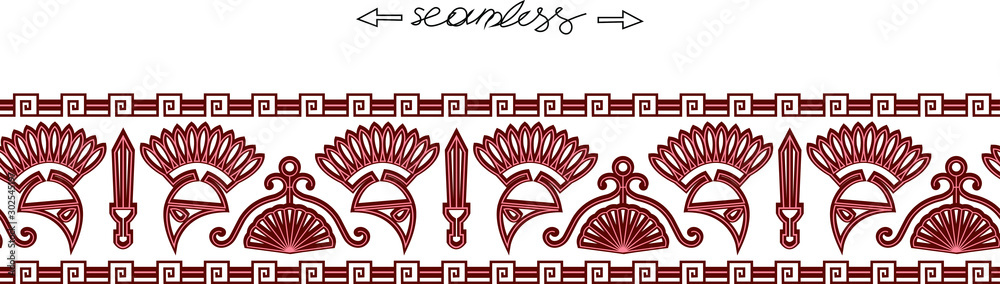 abstract horizontal seamless pattern in the form of ancient Greek ...