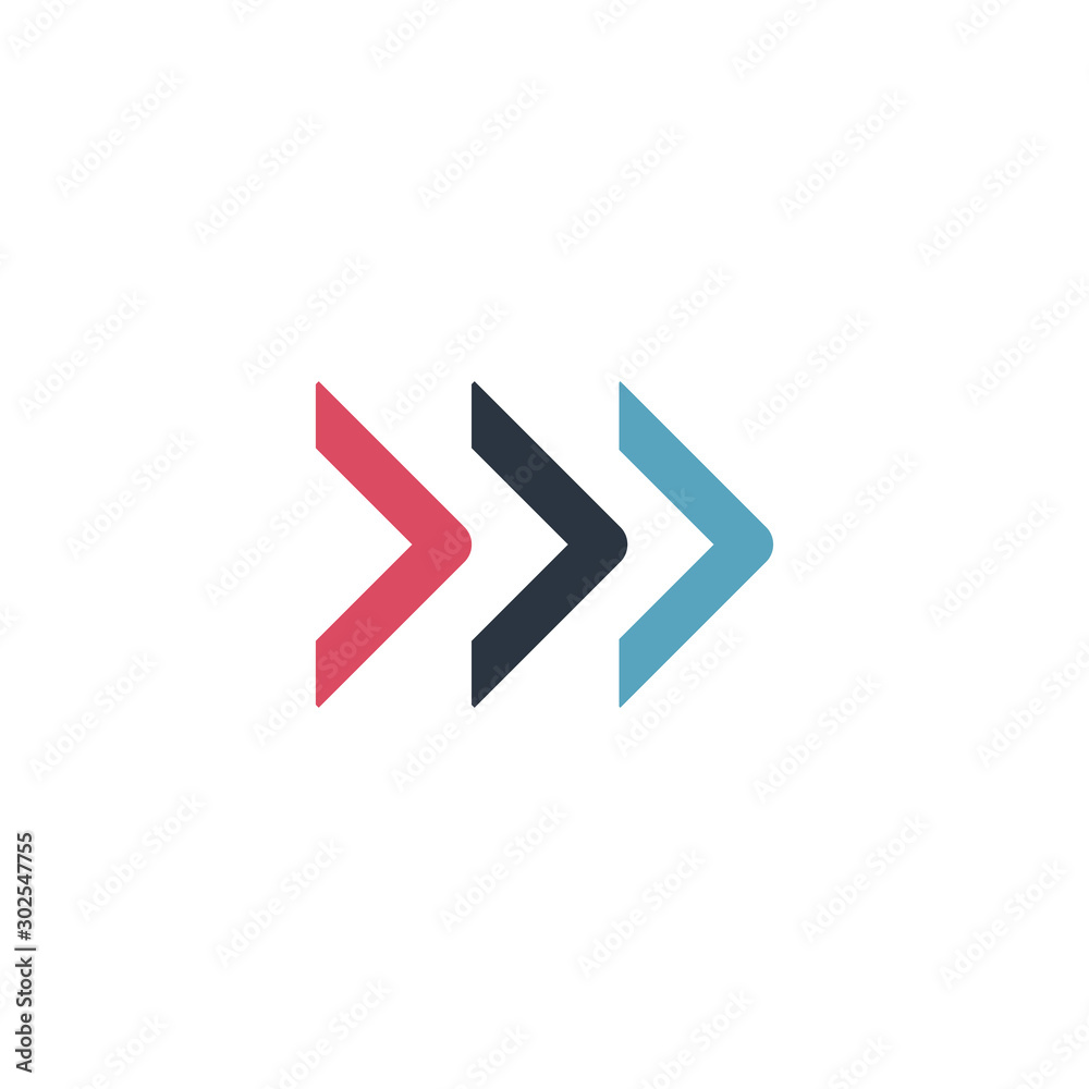 Progress tripple arrow logo. forward progress branding corporate ...