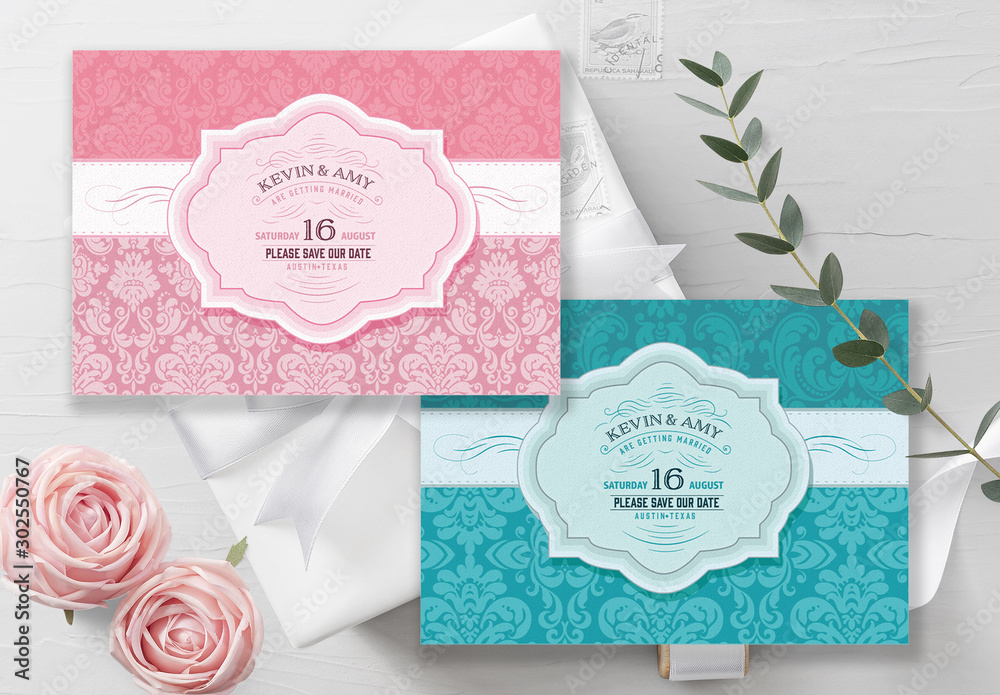 Wedding Invitation Layout With Filigree Elements Stock Template Adobe Wedding Invitation Layout With Filigree Elements Stock Template Adobe