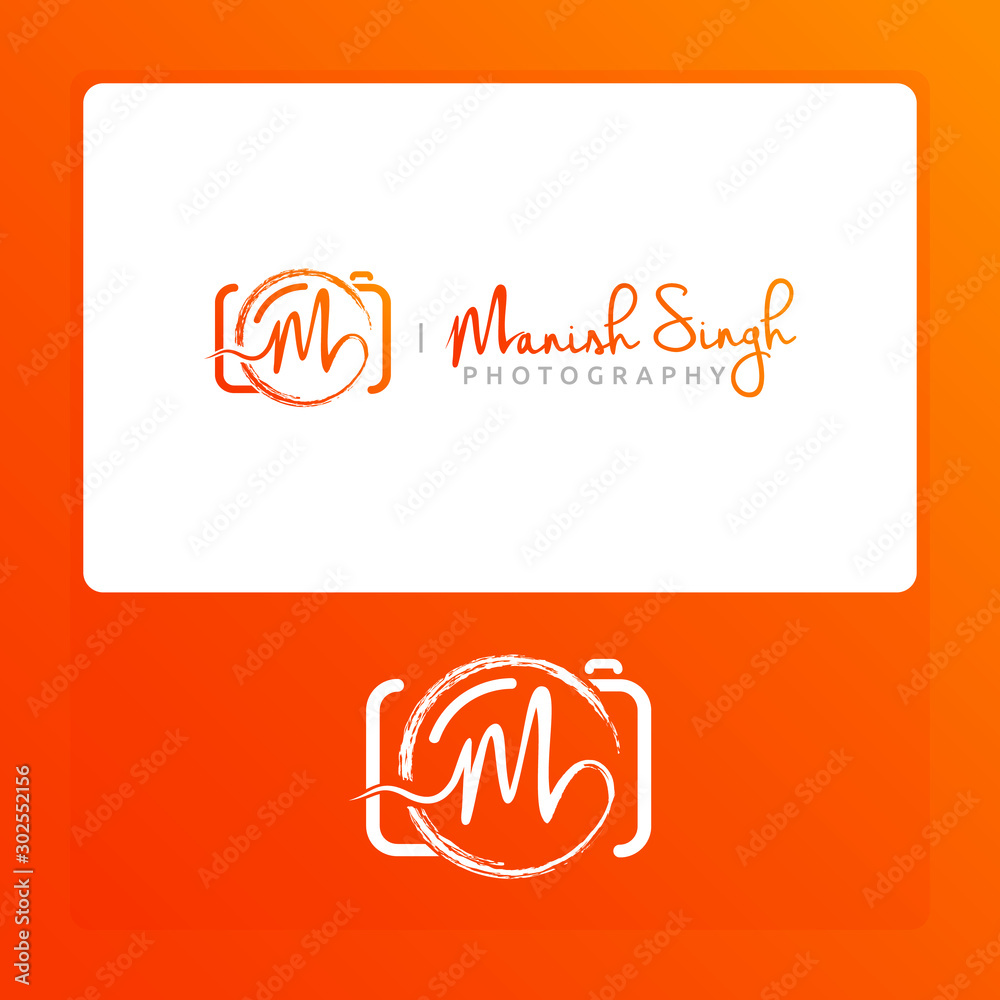 Photography logo with the letter of M Stock Vector | Adobe Stock