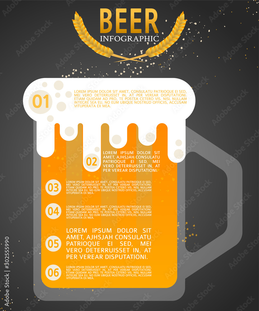 Beer glass infographic presentation template Stock Vector | Adobe Stock