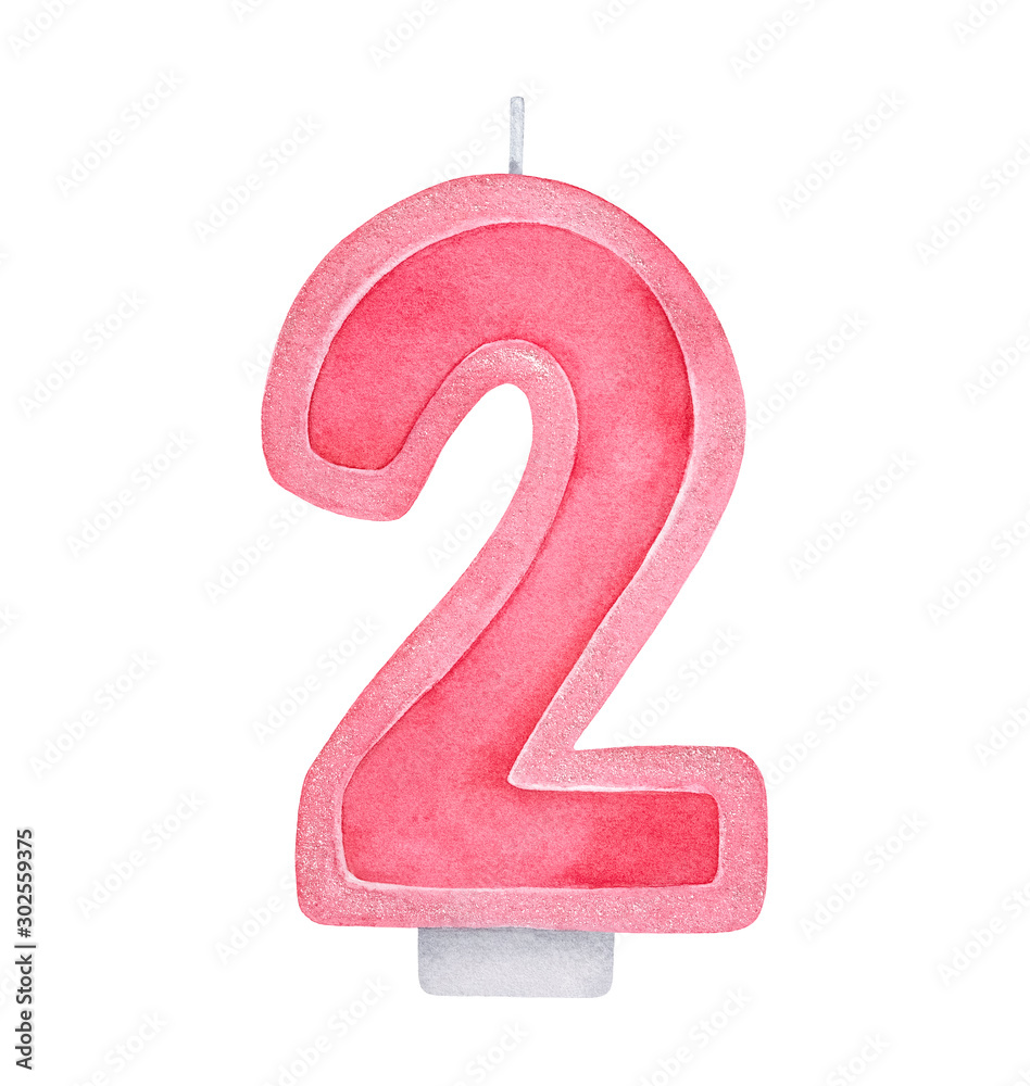 Pink Number 2 Clip Art