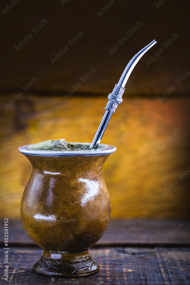A typical Brazilian drink, o chimarrão, or mate, is a characteristic ...