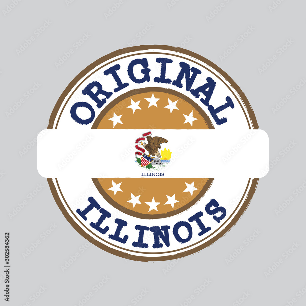 Vector Stamp of Original logo and Tying in the middle with Illinois ...