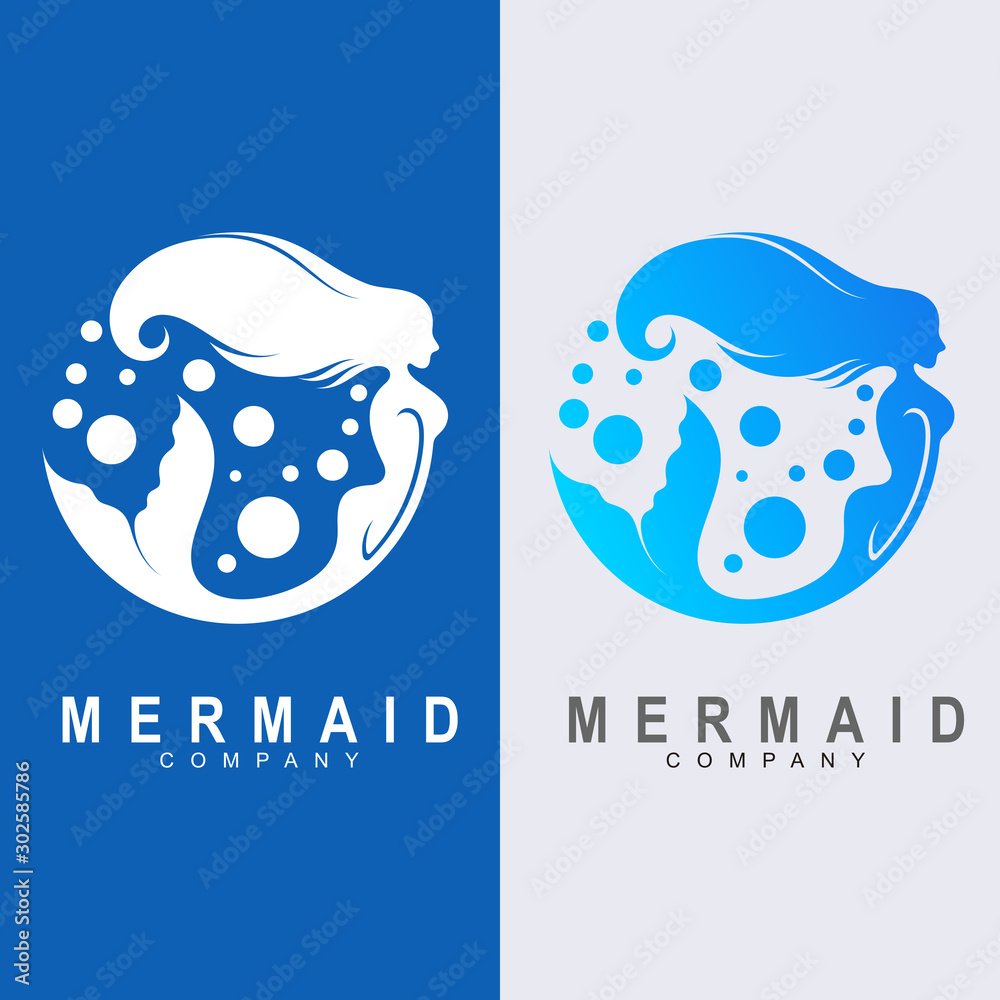 Mermaid Logo Design, Mermaid logo icon design, vector illustration ...