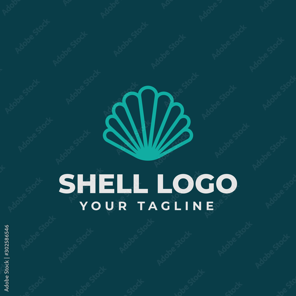 Sea Shell Pearl, Oyster, Seafood, Restaurant Logo Design Template Stock ...