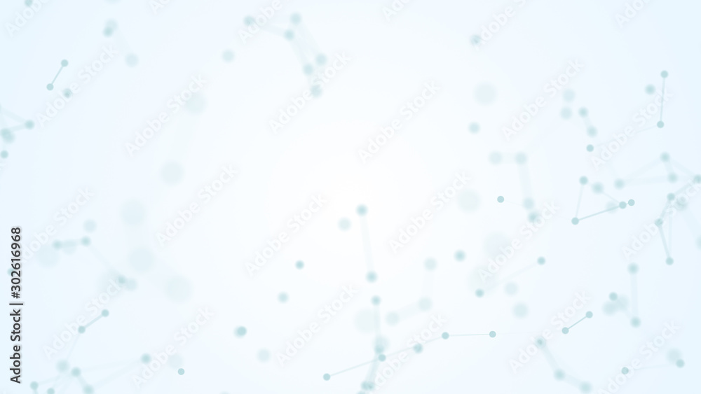 Abstract blue blurred geometry wireframe network and connecting dot in ...