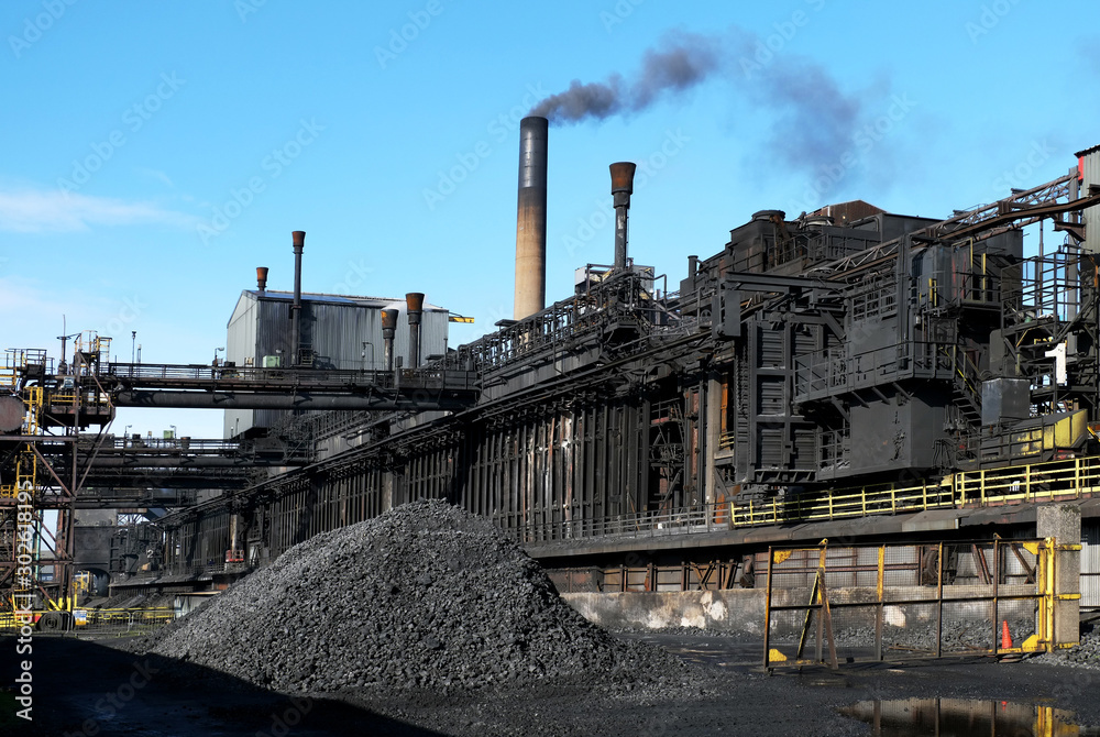 Coke making plant as part of integrated steelmaking plant. Stock Photo ...