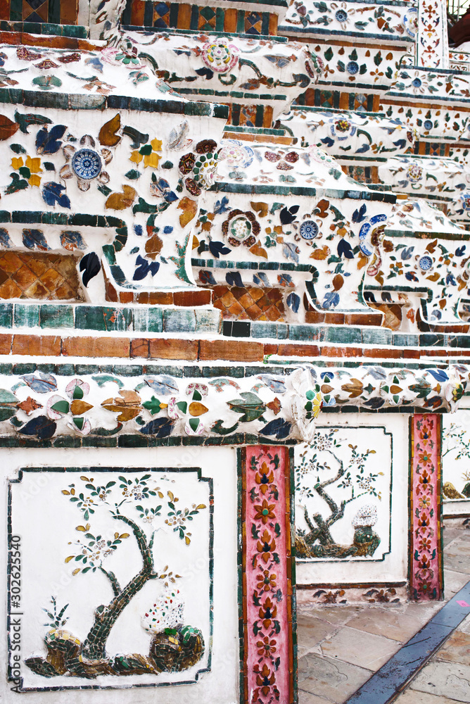 patterns of columns of a temple in Thailand Stock Photo | Adobe Stock