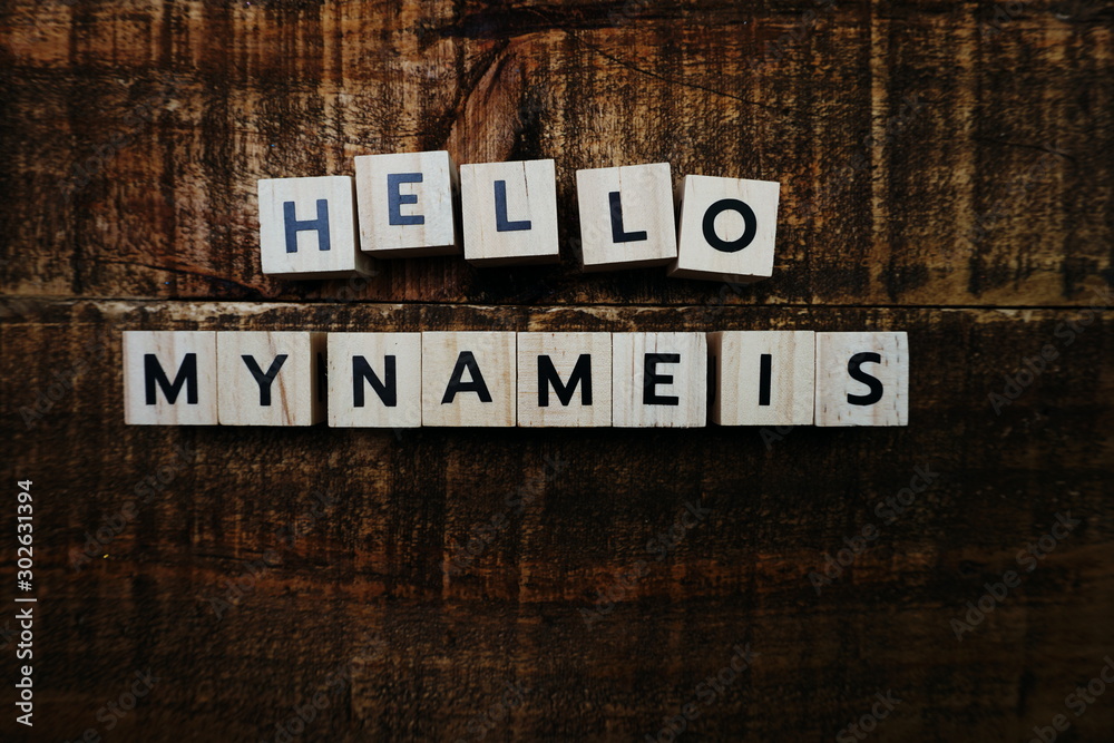 Hello My name is alphabet letter Stock Photo | Adobe Stock